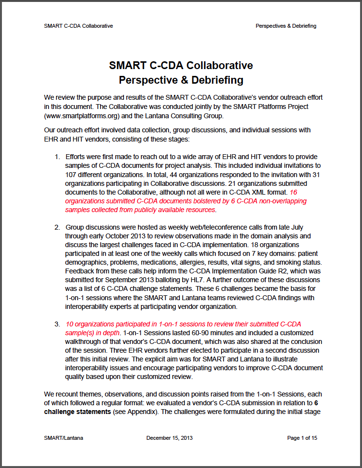C-CDA Findings – SMART Health IT